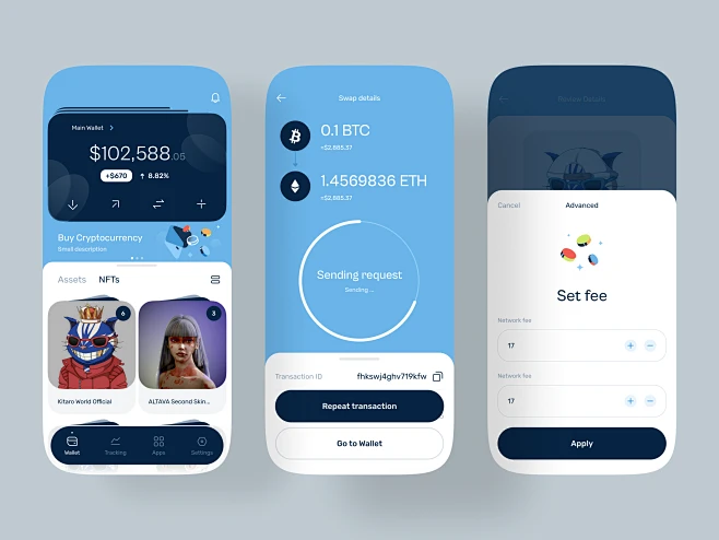 Crypto Wallet & NFT Hub – App Design by Tino on Dribbble-花瓣网