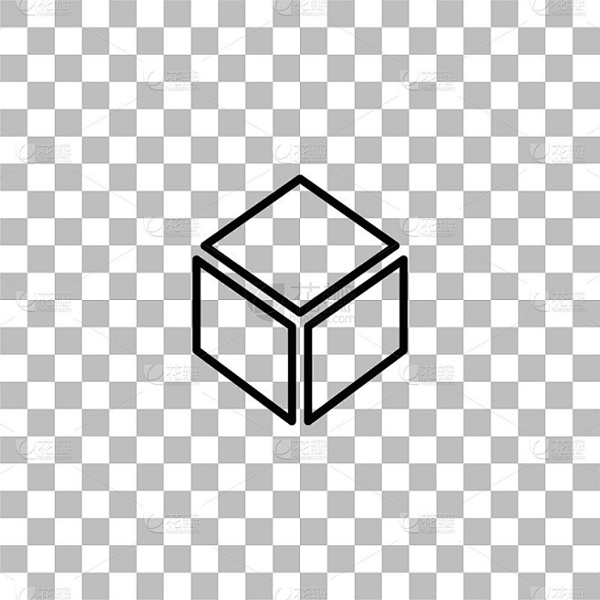 Cube icon flat
