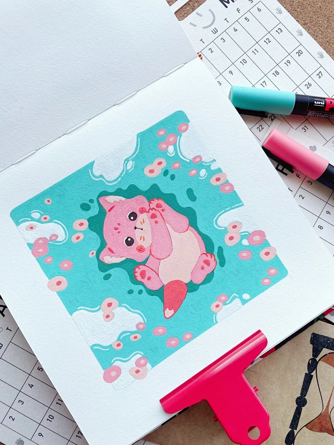 手绘丙烯马克笔系列插画_冰猫W__插画师作品_涂鸦王国gracg.com-花瓣网