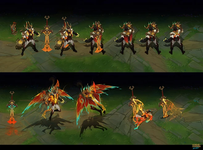 League of Legends Wild Rift Dragon Lantern Aatrox 光影巨翼 亚托克斯-花瓣网