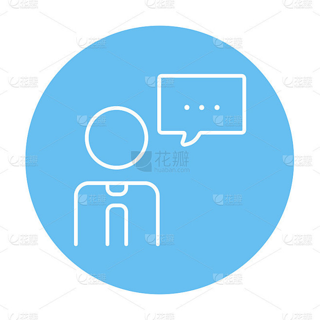 人与语音方形线图标