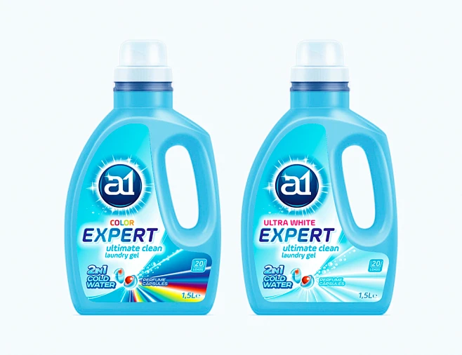 A1 Expert Laundry gel : Laundry gel Label design-花瓣网