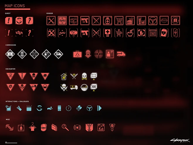 CD Projekt RED Cyberpunk cyberpunk 2077 Gaming iconography icons ...