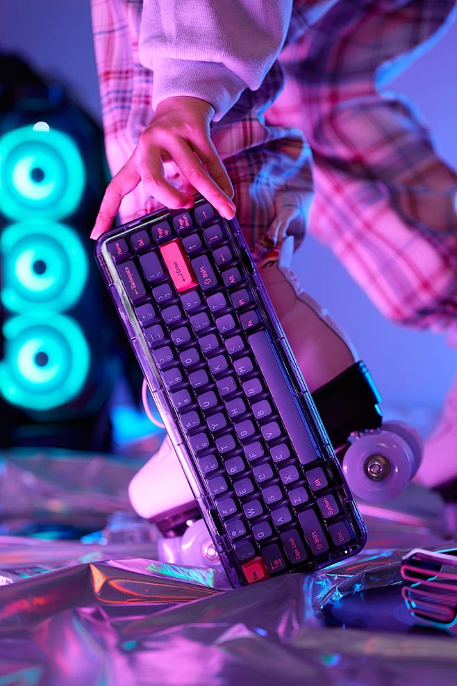 平面｜MelGeeK MOJO68 透明无线机械键盘摄影设计-花瓣网