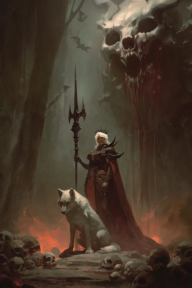 Necromancer & Wolf-花瓣网