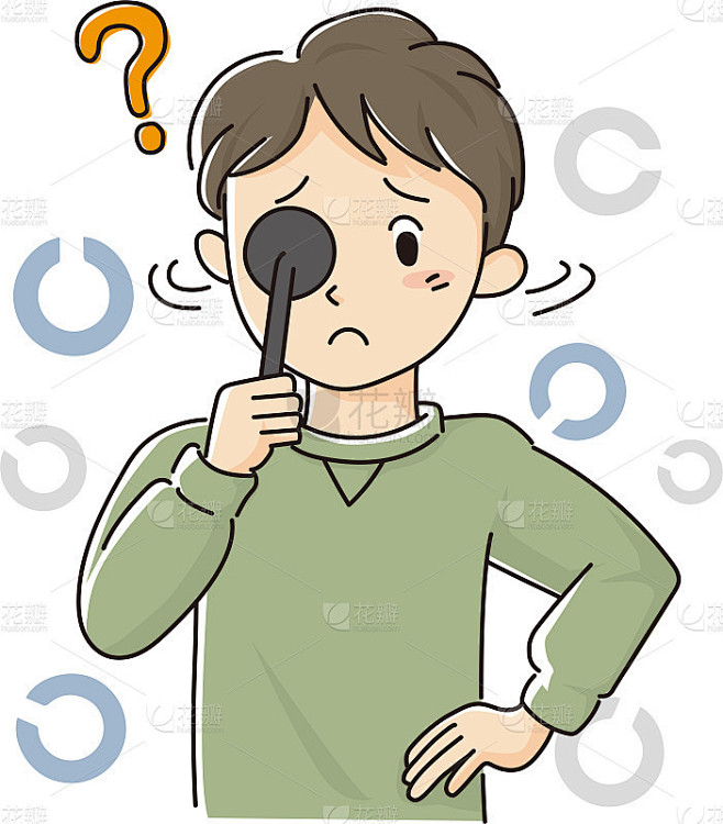 儿童视力差，视力测试中看不见的男孩