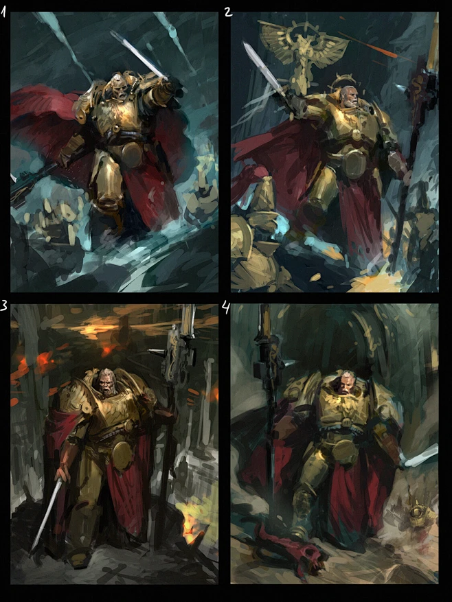 Warhammer 40k - Adeptus Custodes Codex Cover Art-花瓣网
