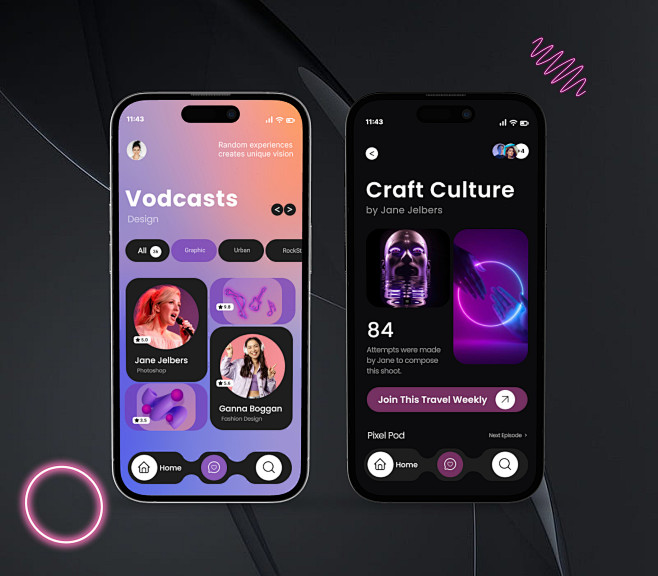 Vodcasts Mobile App Design by Mahnoor Shafiq on Dribbble