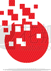 red circle pixel spread logo template design eps