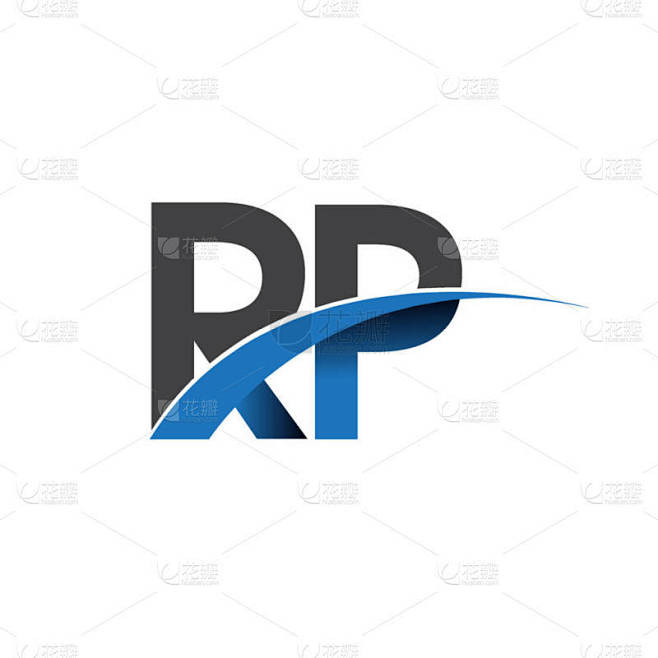 rp 字母徽标, 您的企业和公司的初始徽标标识
