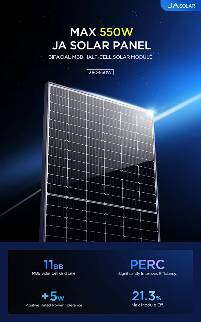 Chinese Ja Solar Panels 380w 370w 360w 300w 400w 450w Tier 1 5bb 9bb ...