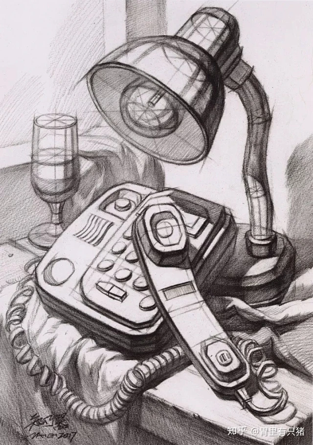 静物组合结构线描-花瓣网