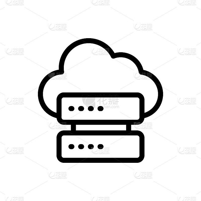 服务器云矢量轮廓图标。EPS 10个文件