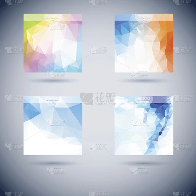 一组向量几何彩色背景素材-花瓣网