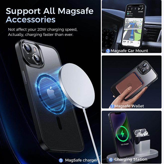 Amazon.com: STBYSP Magnetic iPhone 13 Case & iPhone 14 Case for MagSafe ...