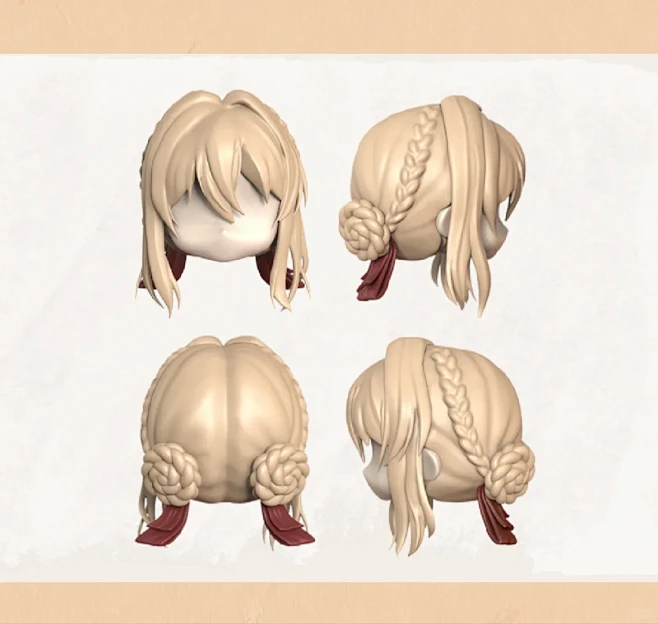 薇尔莉特粘土人（GSC型头发建模完成) - 小红书-花瓣网