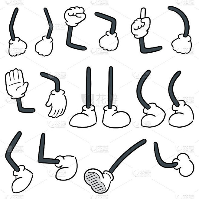 卡通手臂和卡通腿