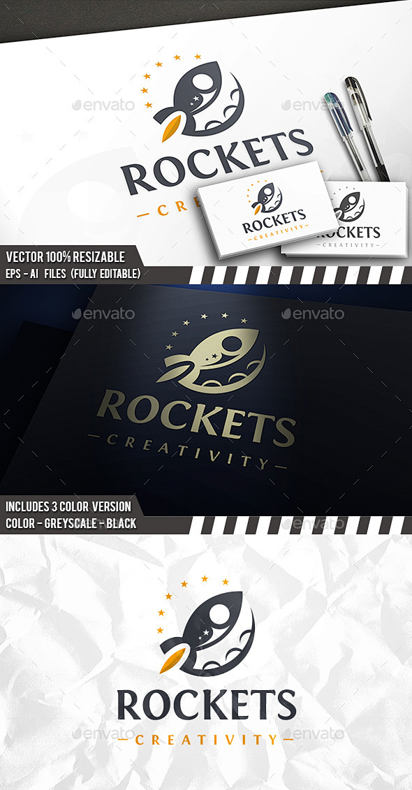 火箭太空标志——公司标志模板Rocket Space Logo - Company Logo Templates机构应用、音频、聪明,云计算 ...