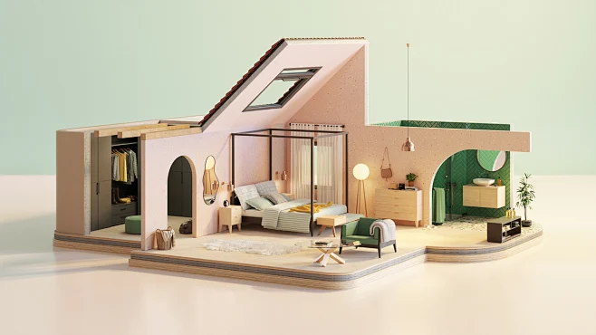 3D Advertising AIB animation campaign CGI JVG motioin print Render-花瓣网