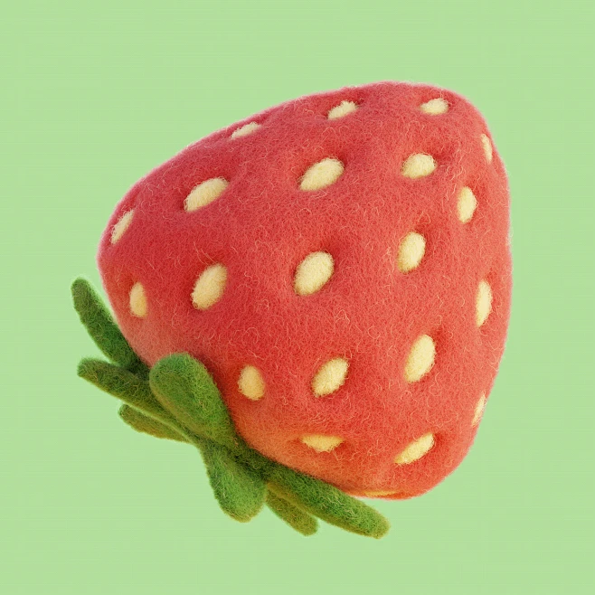 3D wool felt toy berries blender cute texture material color-花瓣网