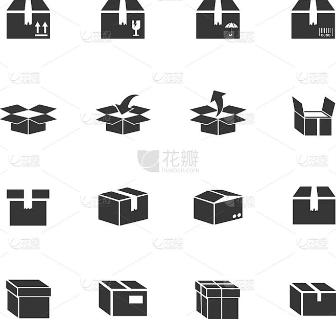 盒子图标设置素材-花瓣网