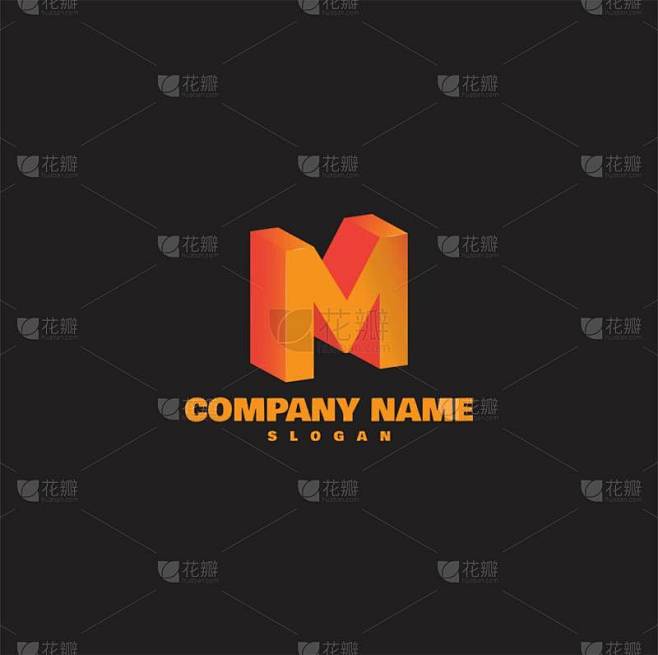字母M Logo, 3D Logo, 3D Letters, Initial Logo, Monog
