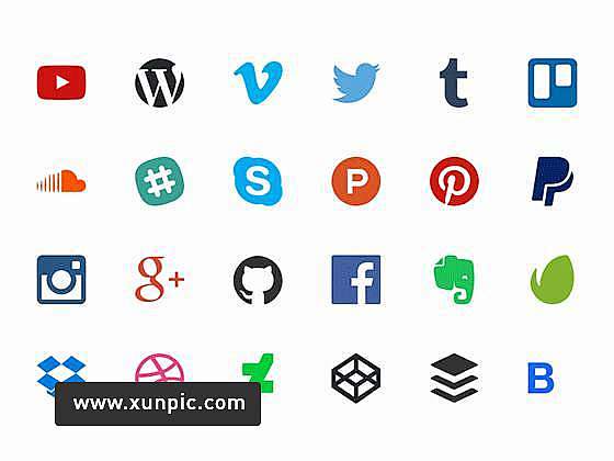 40 个国外社交媒体图标 UI设计