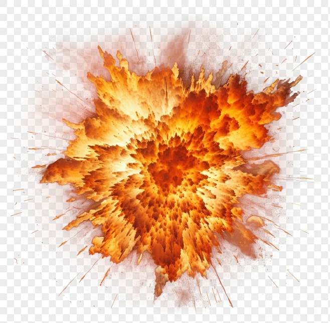 Bomb explosion effect png, transparent background-花瓣网