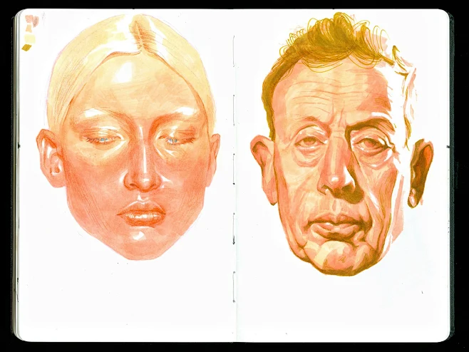 sketch sketchbook ink drawing portrait TRADITIONAL ART markers artwork ...