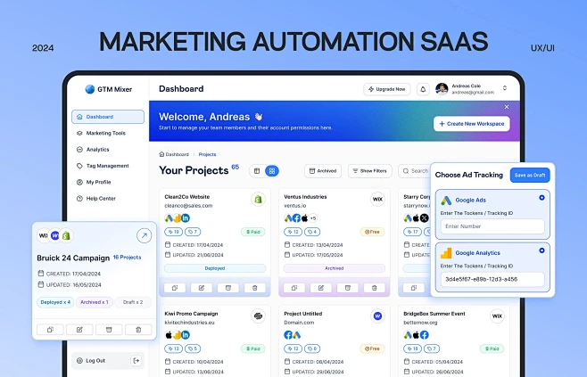 SAAS web app UI/UX ui design marketing marketing digital dashboard ...