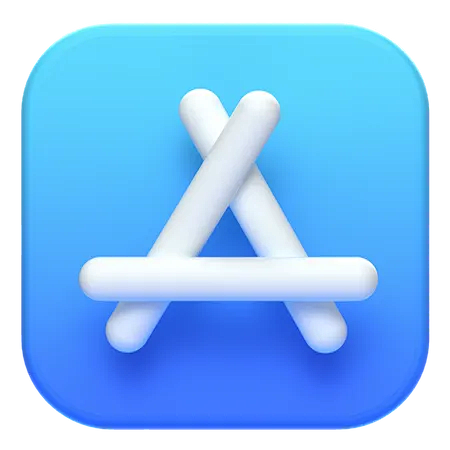 Free App Store in IOS 3D Logo
