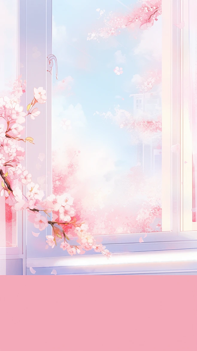 pink and white wallpaper wall, in the style of dreamlike illustration ...