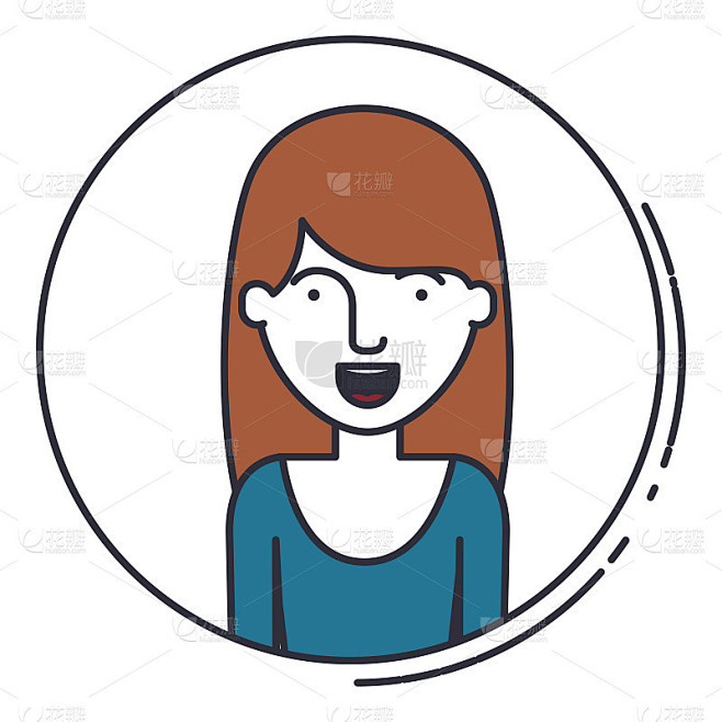 年轻女子化身孤立图标