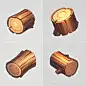 lli_i_game_icon_2d_game_art_wood_A_piece_of_log_grey_background ...