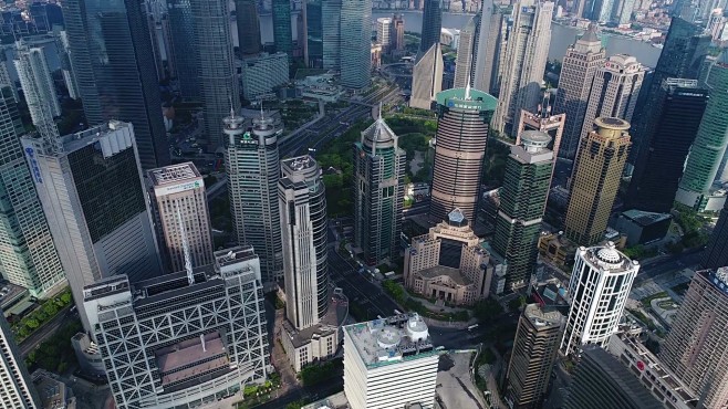 上海陆家嘴金融区实时鸟瞰