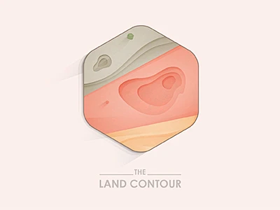 The land contour#几何##路径##icon##插画##渐变#-花瓣网