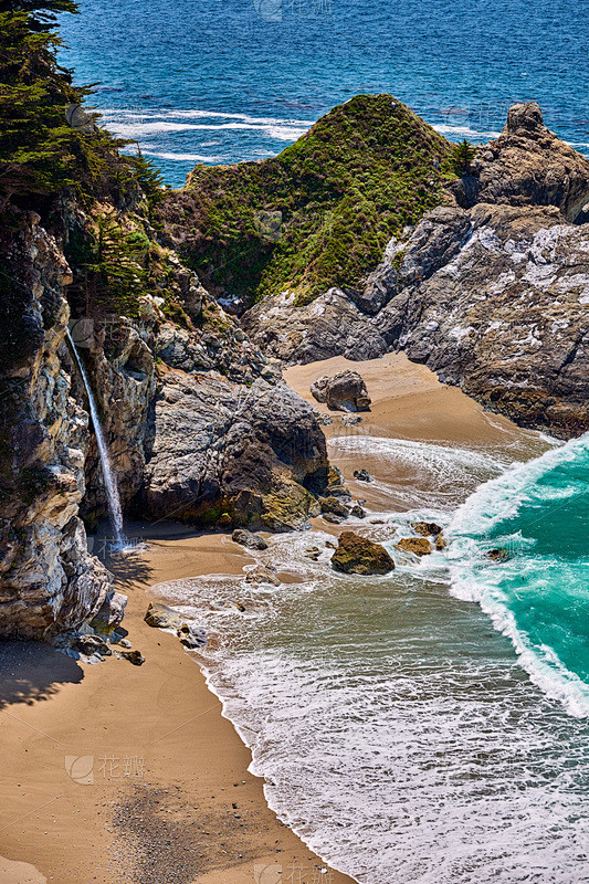 加利福尼亚,美国,地形,海滩,太平洋海岸,视角,云,著名景点,海岸线,朱莉娅菲佛伯恩斯州立公园