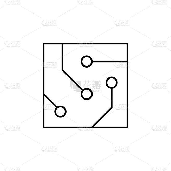 hardware, chip icon. Simple thin line, outline vec素材-花瓣网