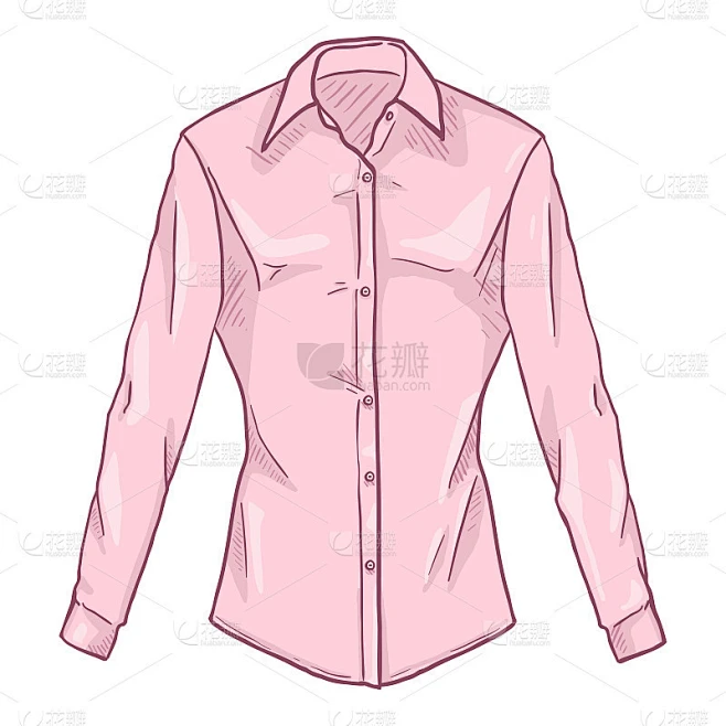 矢量卡通女性经典衬衫素材-花瓣网