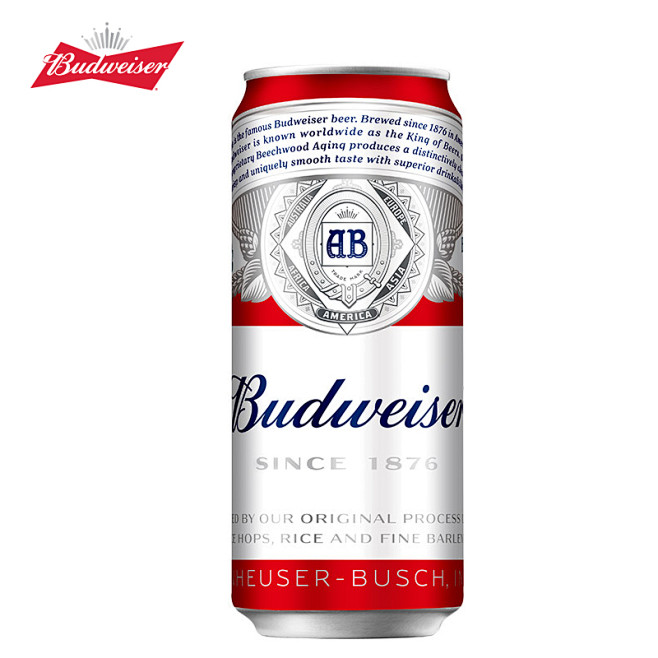 百威啤酒经典纯正500ml*18听 罐装 整箱包装易拉罐黄啤麦芽小麦酒-tmall.com天猫