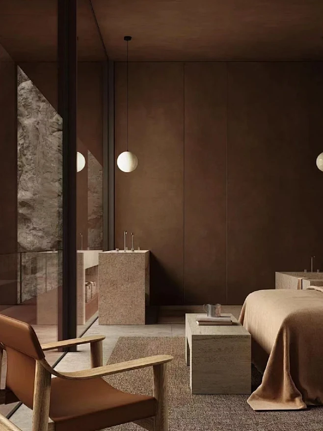 美拉德色系SPA+养生会所｜老钱风极简看不腻-花瓣网