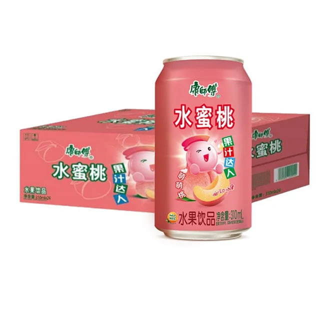 康师傅水蜜桃罐装310ml_24 -白底图-花瓣网
