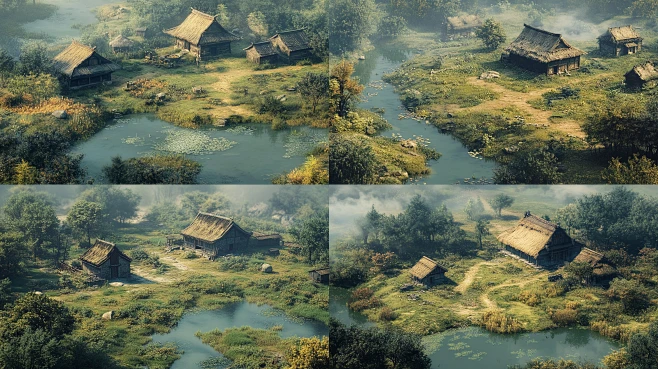 yeyue_79461_Ancient_Chinese_countryside_wasteland_close-up_view ...