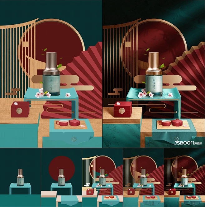 c4d jsboom p4d 写实 合成 杰视帮 海报 电商， 空间搭建，-01-花瓣网