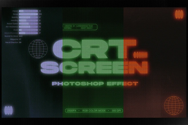 CRT vintage Retro Glitch text effect photoshop screen monitor 90s ...