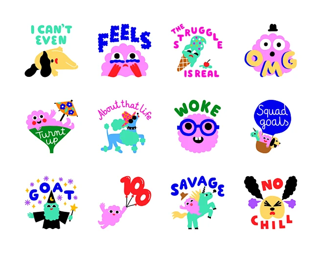 Google Allo Stickers : A set of 24 digital stickers for Google's own ...