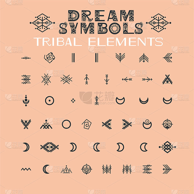 Tribal Alphabet and ornaments.
