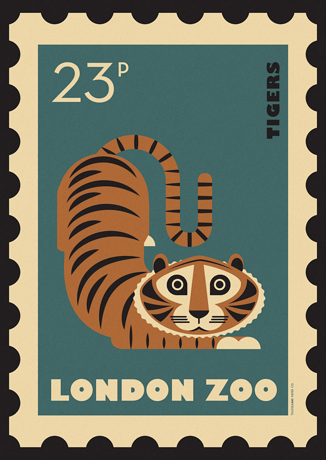 London Zoo posters prints retro illustration graphic illustration