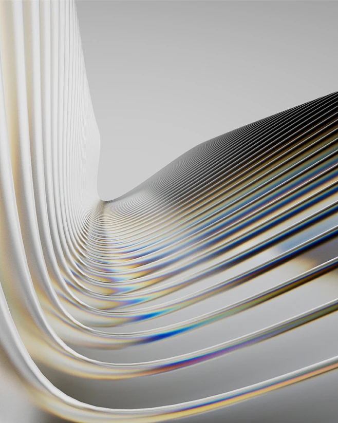 3D abstract cinema 4d redshift waves dispersion dark CGI (5)-花瓣网