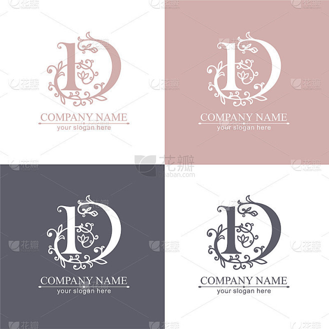 Premium Vector D标志。Monnogram,刻字。精英公司的个人标志或标志。矢量设计。